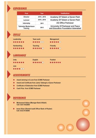 Mujahid Khan CV..(Pdf) | PDF