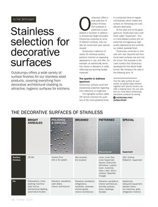 Outokumpu Stainless Steel - Forever Magazine Issue 1 May 2015 | PDF