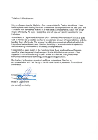 Recommodation letter 2 | PDF