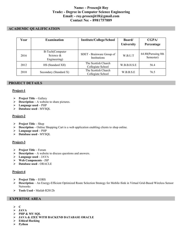 CV with picture and signature | PDF
