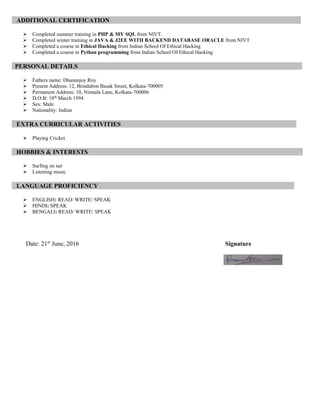 CV with picture and signature | PDF