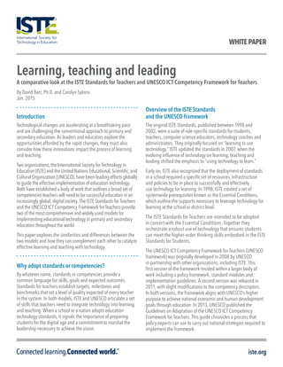 ISTE Standards-UNESCO ICT CFT whitepaper Jan 2015 | PDF