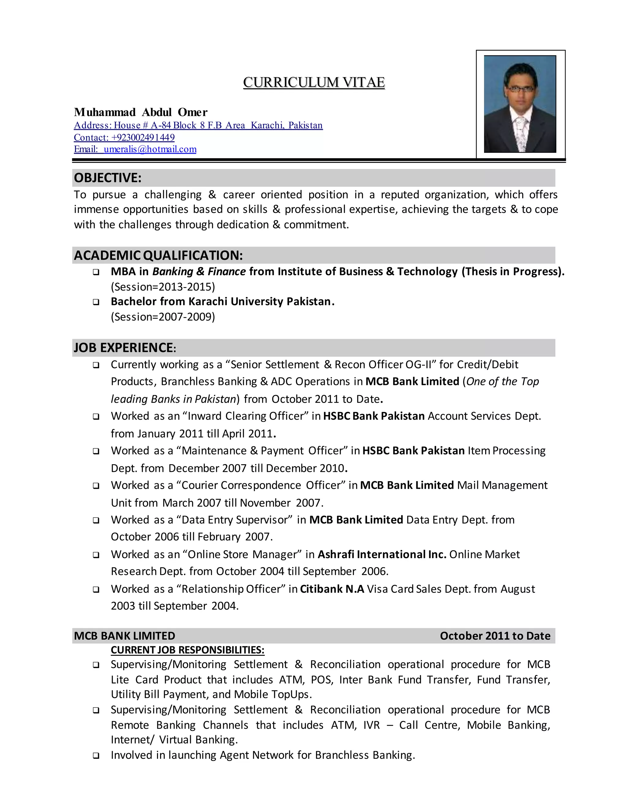 CV Muhammad A. Omer | PDF
