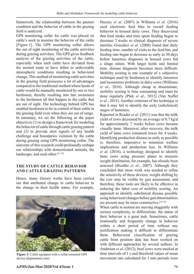 Framework For Modeling Cattle Behavior Through Grazing Patterns Pdf