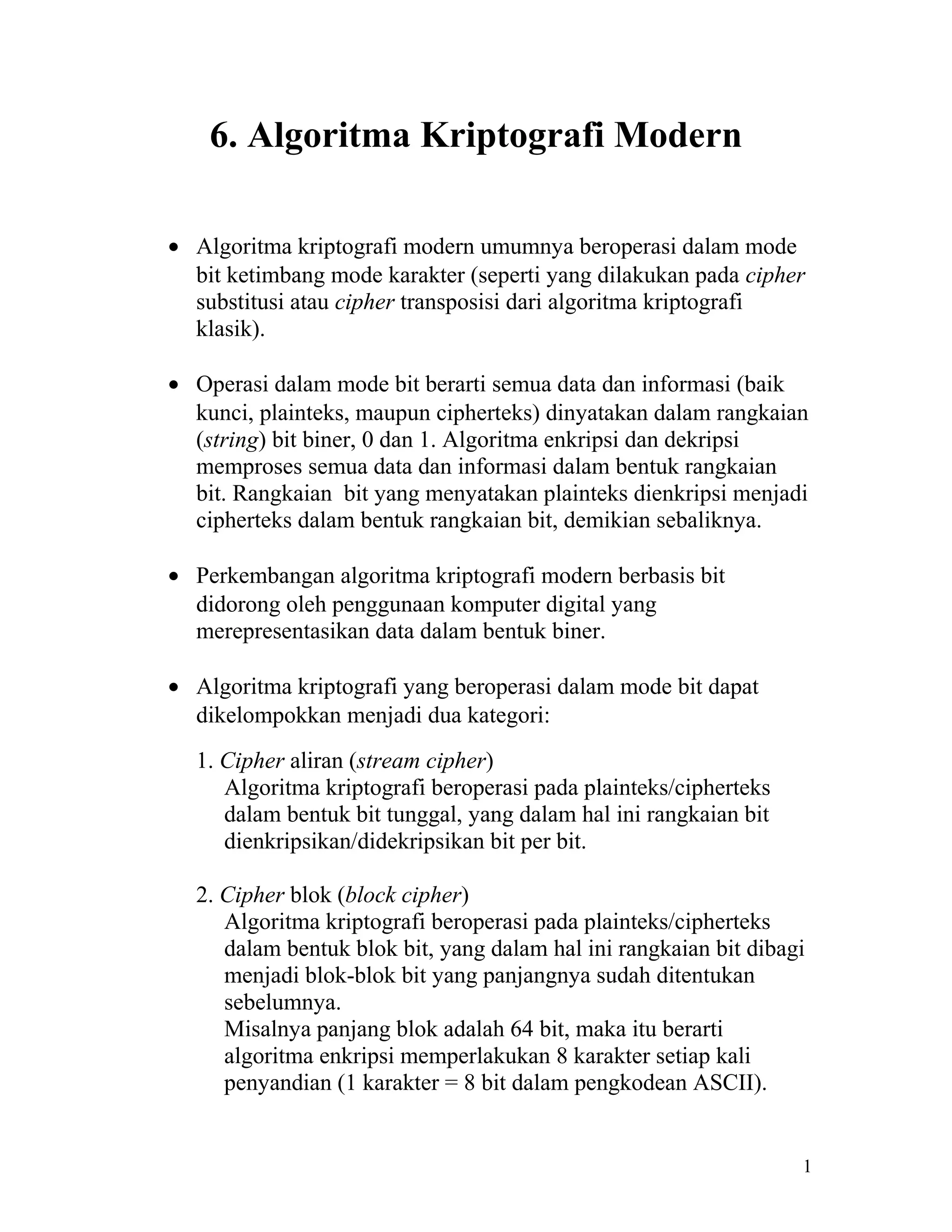 6 algoritma kriptografi modern | DOC