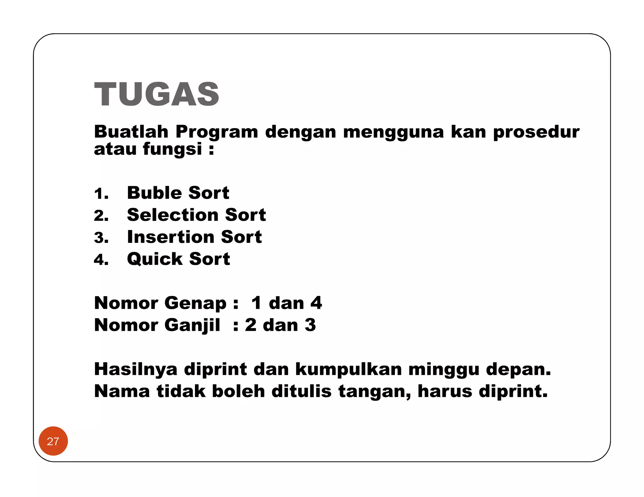 6 Algoritma Pengurutan Data | PDF