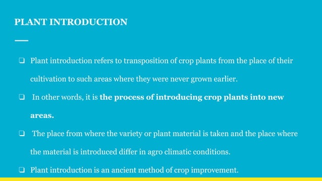 PLANT INTRODUCTION AND ITS TYPES .pptx | Agriculture | Industries
