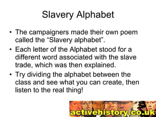 Abolition of the Slave Trade - Methods | PPT | Crime & Harmful Acts to ...