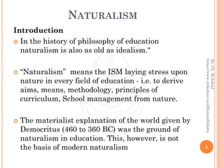 Naturalism in Philosophy of Education | PDF