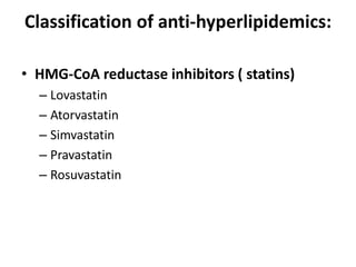 6anti hyperlipidemic drugs | PPT