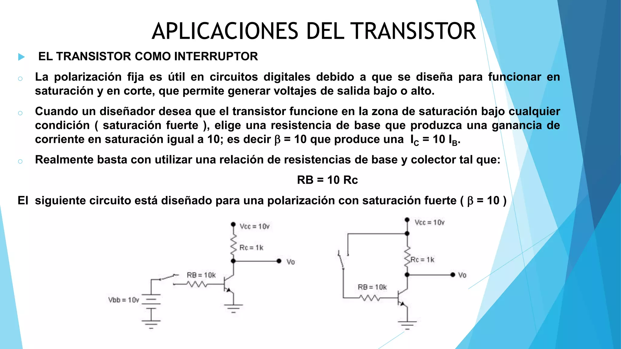 6 aplicaciones del transistor bjt | PPTX