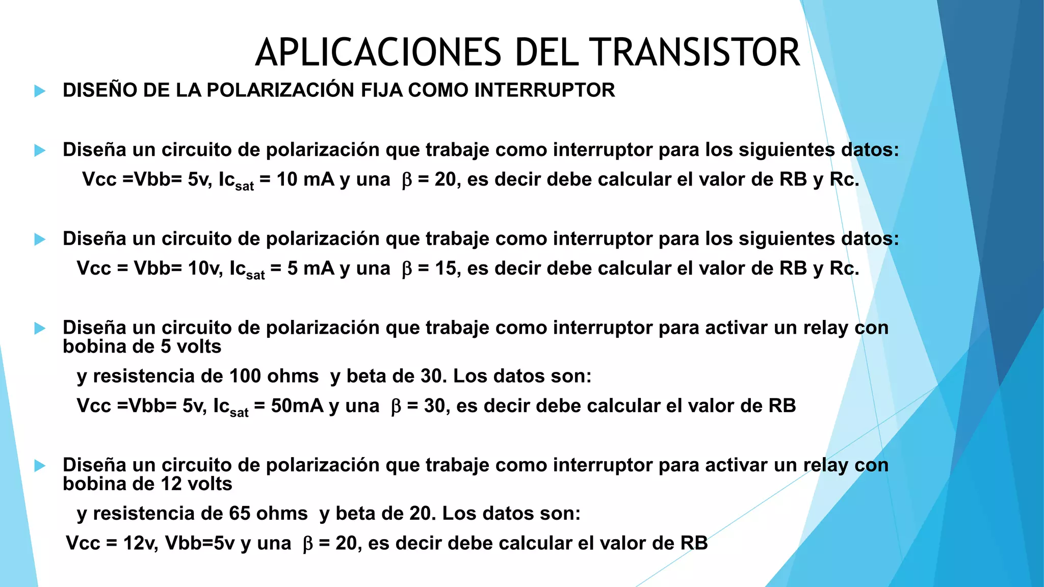 6 aplicaciones del transistor bjt | PPTX