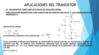 6 aplicaciones del transistor bjt | PPTX