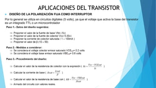 6 aplicaciones del transistor bjt | PPTX