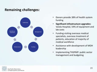 APO The Kingdom of Tonga Health System Review (Health in Transition) | PPTX