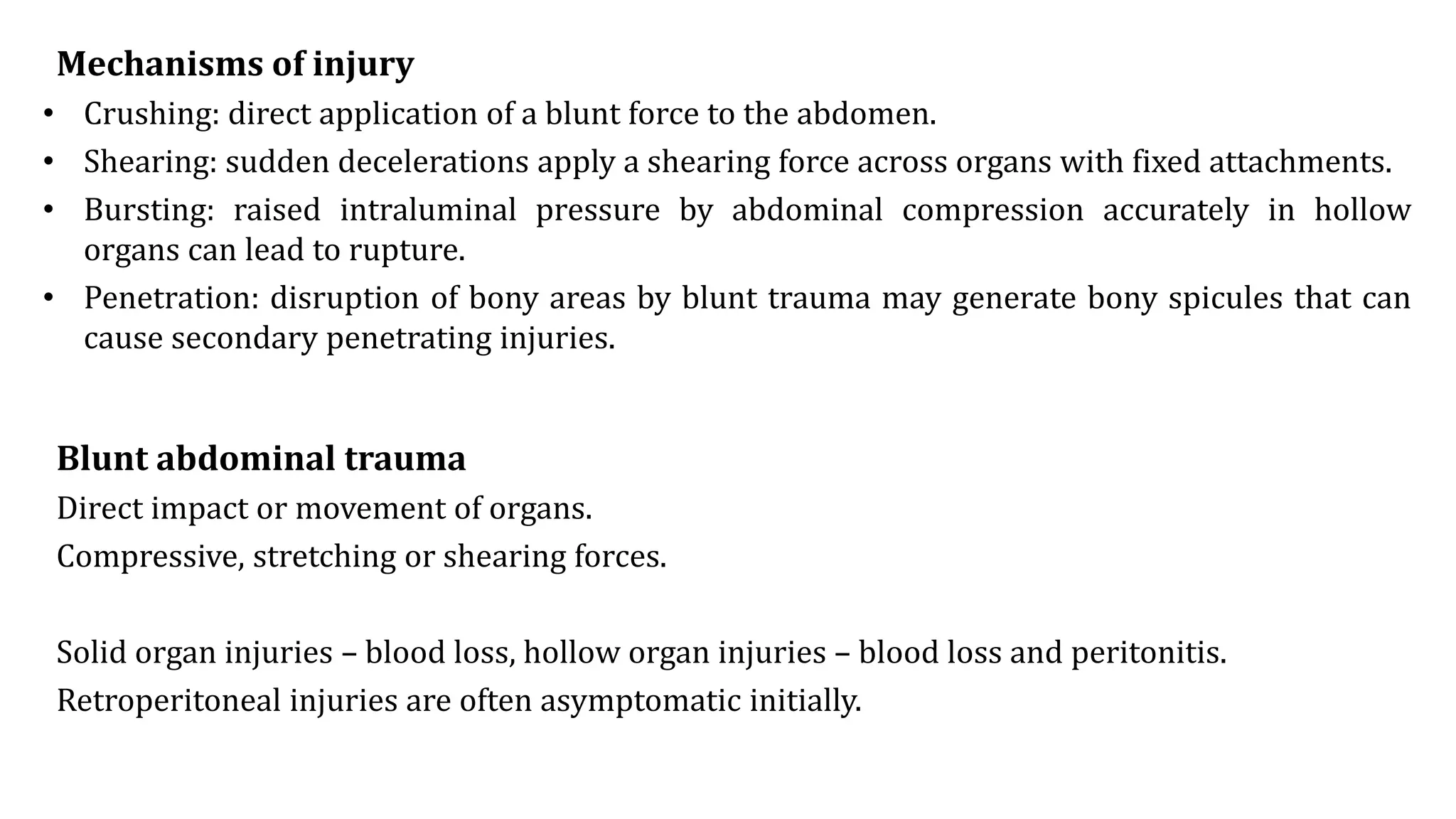 abdominal solid organ injuries | PPTX