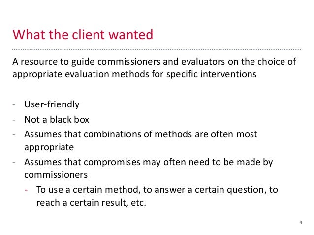 Choosing Appropriate Evaluation Methods tool