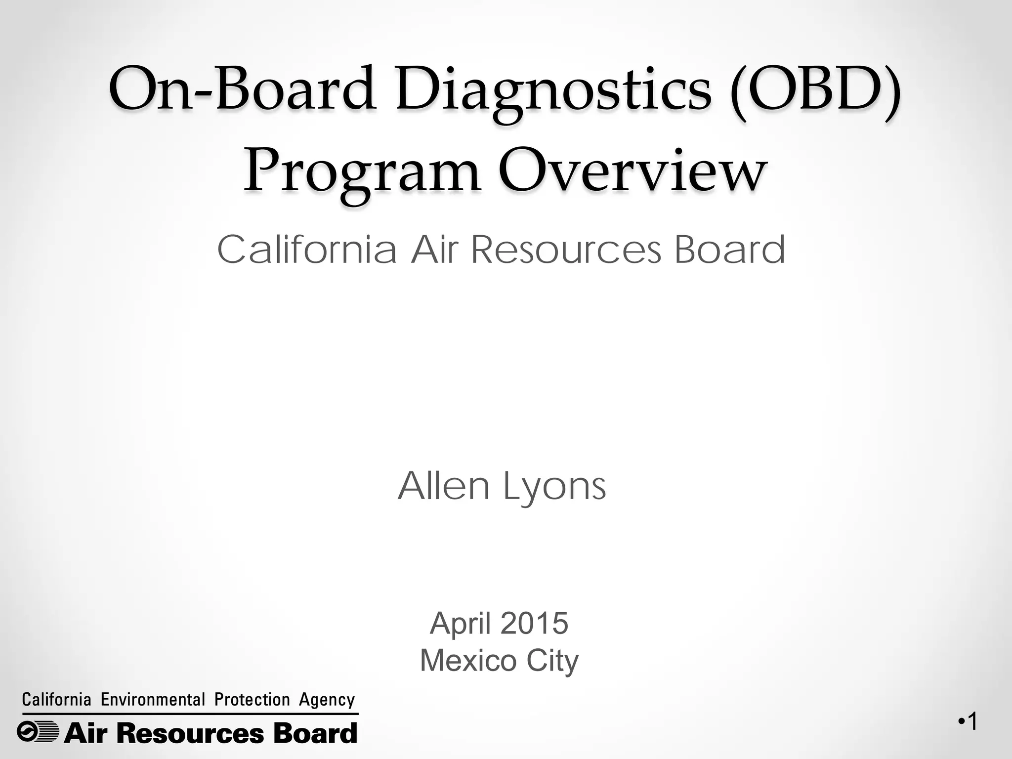 On-Board Diagnostics (OBD) Program Overview | PDF