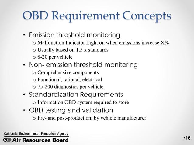 On-Board Diagnostics (OBD) Program Overview