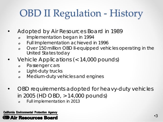 On-Board Diagnostics (OBD) Program Overview