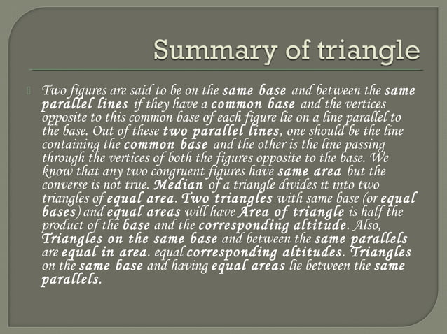 CLASS IX MATHS 6 areas of parallelogram and triangles | PPT | Geography | Science
