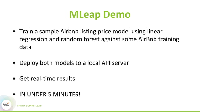 MLeap: Productionize Data Science Workflows Using Spark | PDF