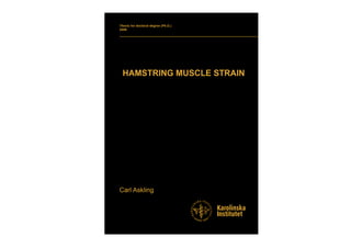 Carl Askling - Sprinting-type vs stretching-type of acute hamstring injuries | PDF