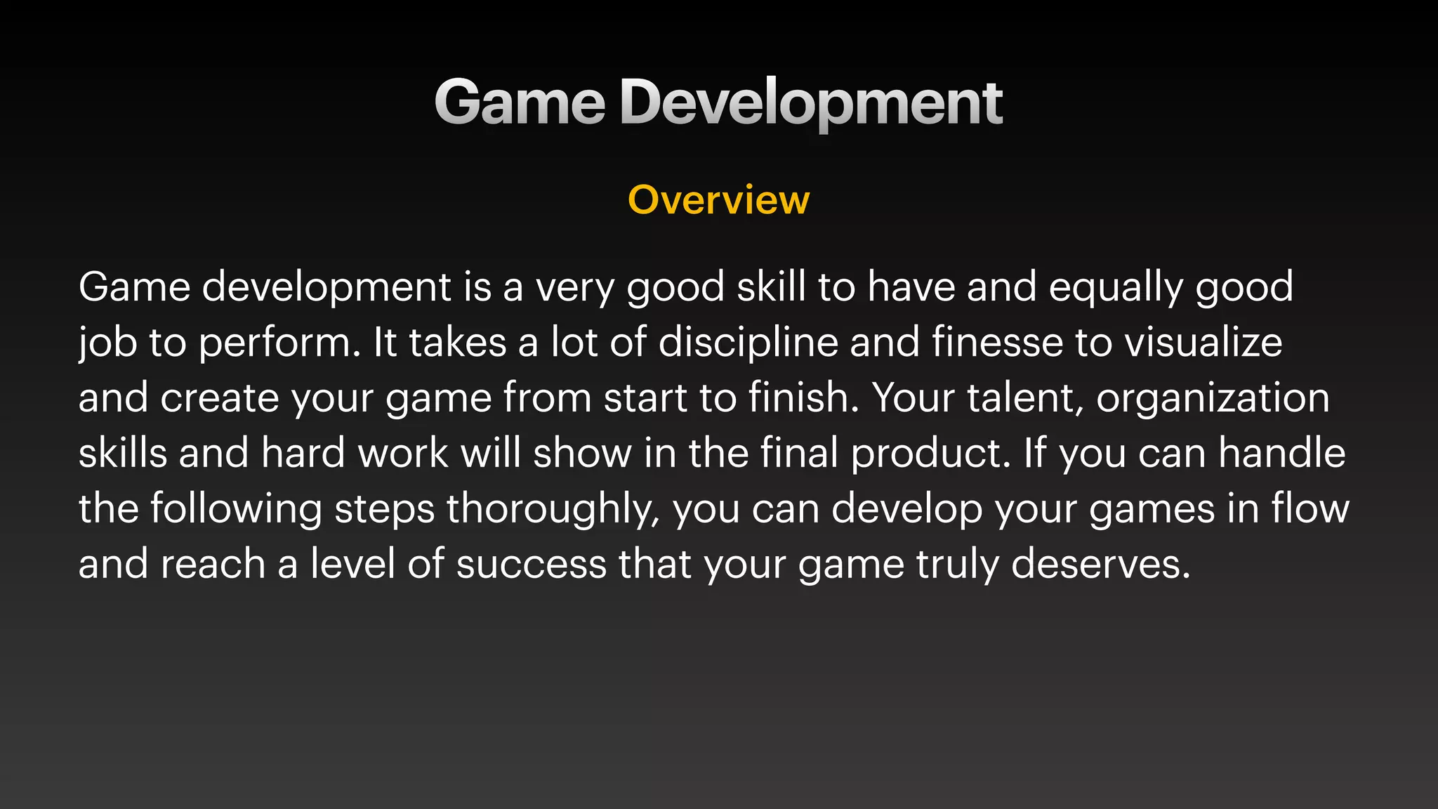 6 Aspects of Game Development | PPT