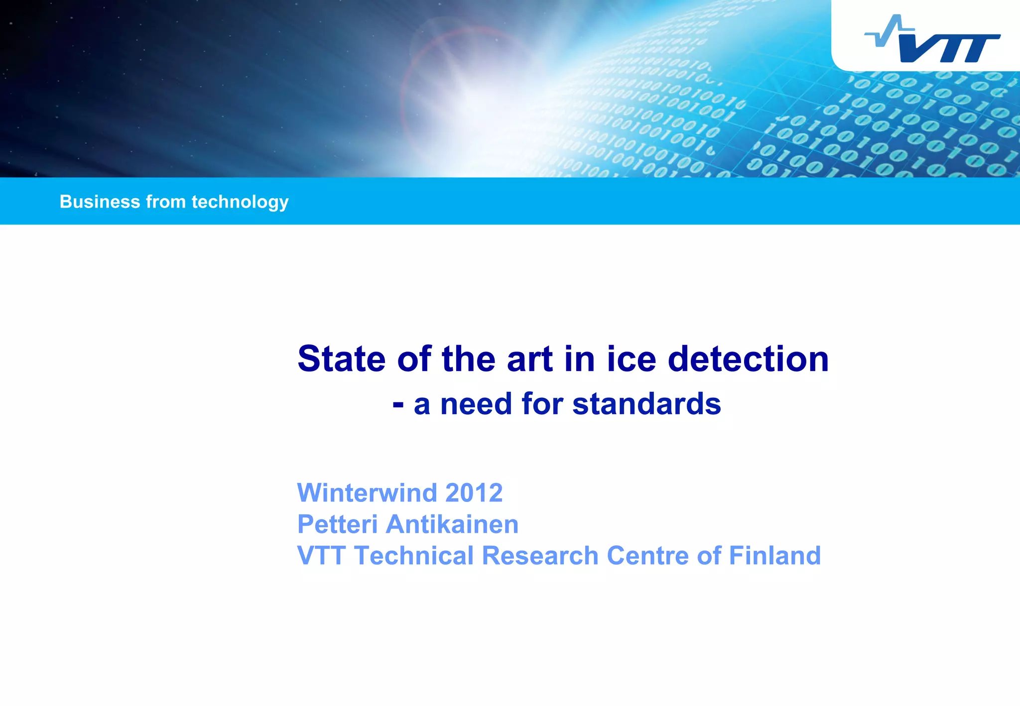 State-of-the‐art of ice detection | PPT