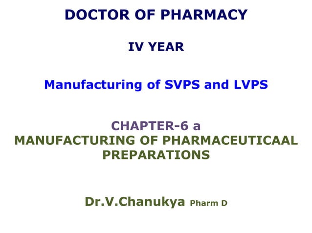 6a sterile formulations svps and lvps | PPTX | Pharmaceutical Drugs ...