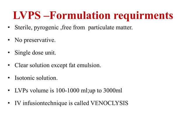 6a sterile formulations svps and lvps | PPTX | Pharmaceutical Drugs ...