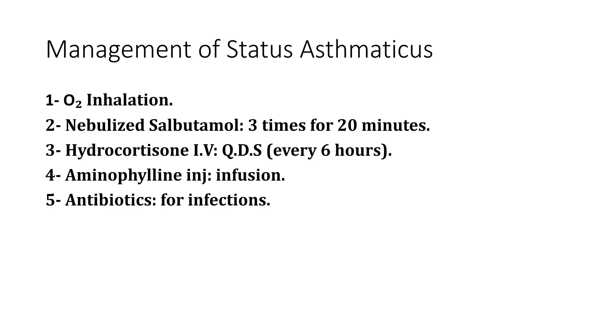 Drugs of Asthma, Management of status asthmaticus | PPTX