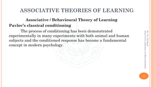ASSOCIATIVE THEORIES OF LEARNING | PDF