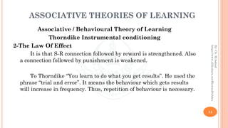 ASSOCIATIVE THEORIES OF LEARNING | PDF