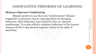 ASSOCIATIVE THEORIES OF LEARNING | PDF
