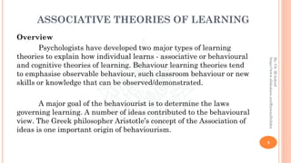 ASSOCIATIVE THEORIES OF LEARNING | PDF