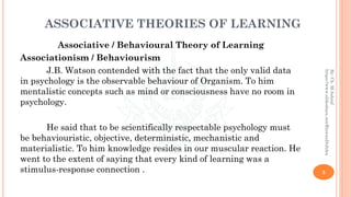 ASSOCIATIVE THEORIES OF LEARNING | PDF