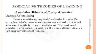 ASSOCIATIVE THEORIES OF LEARNING | PDF