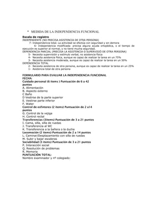6 avd escala valoración vida diaria | DOC