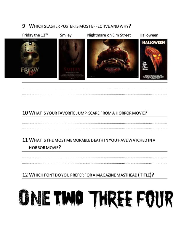 6B.Slasher Questionnaire | PDF