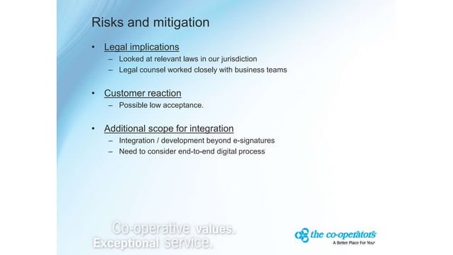 E-Signatures at The Co-operators | PPT