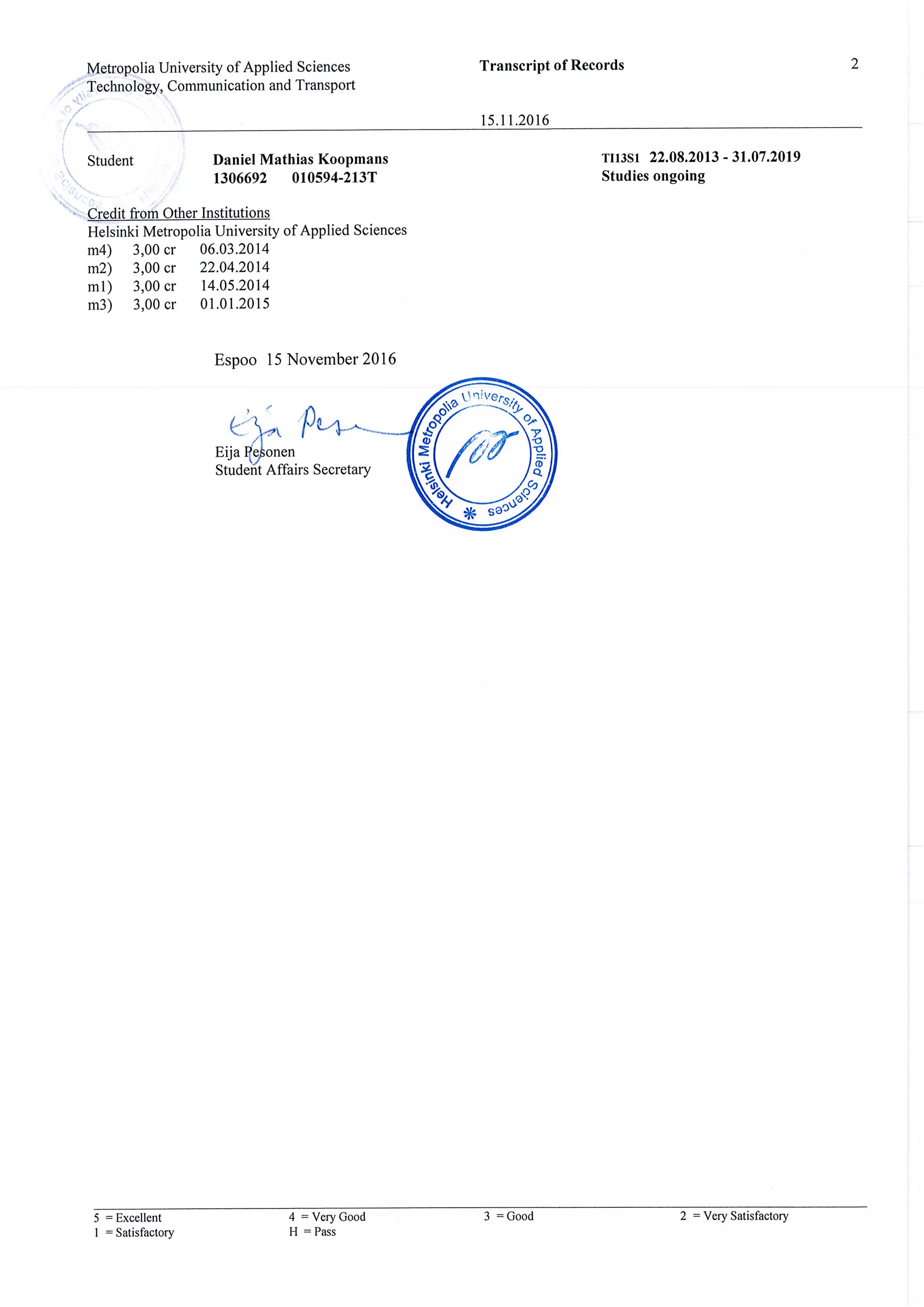 Metropolia_Transcript | PDF