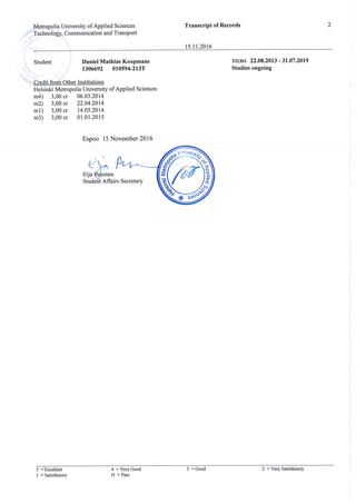 Metropolia_Transcript | PDF