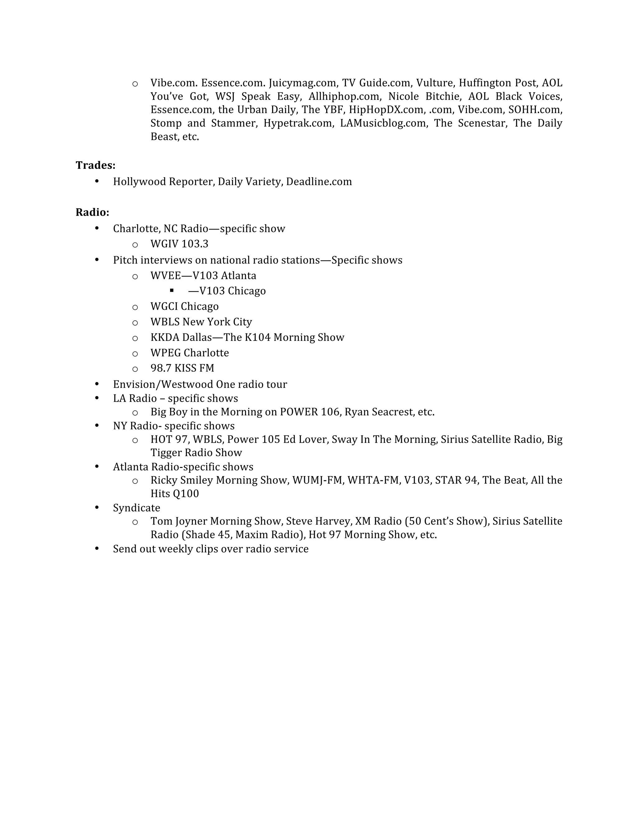 Sonya D_ Publicity Plan_ 2013 | PDF