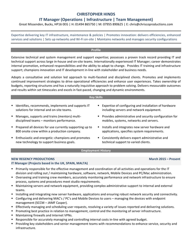 Christopher Hinds CV | PDF