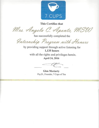 7 Cups Cert | PDF