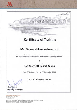 Marriott certificate | PDF