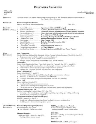 C Brayfield Resume 11-11-16 | PDF