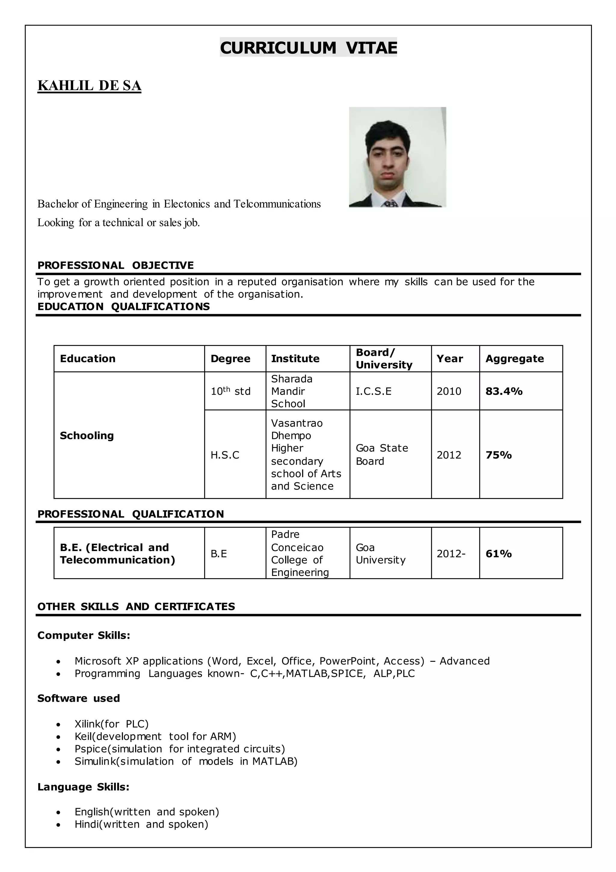 CURRICULUM VITAE (1) | DOCX | Technology & Computing