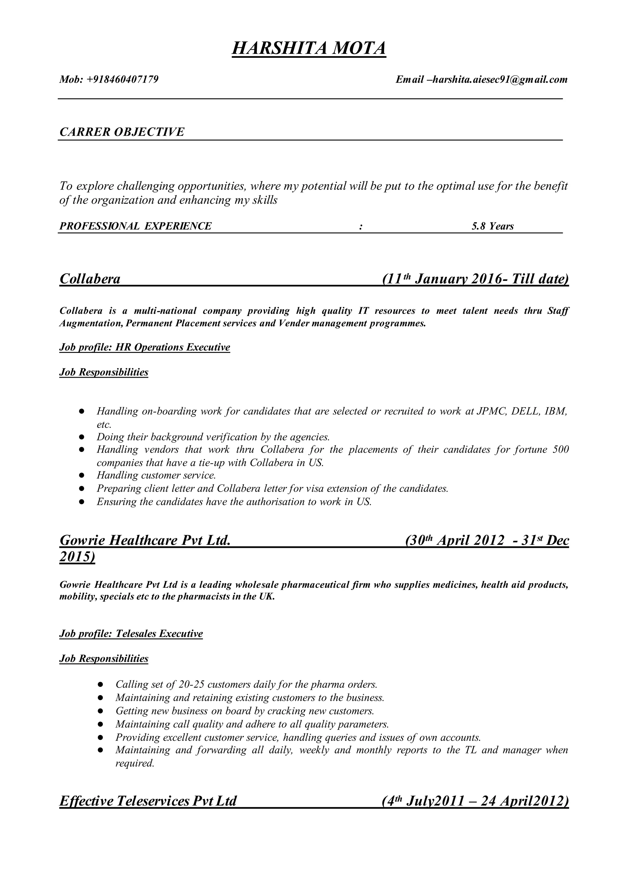 Harshita resume | PDF